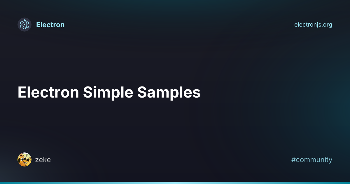 Electron Simple Samples | Electron